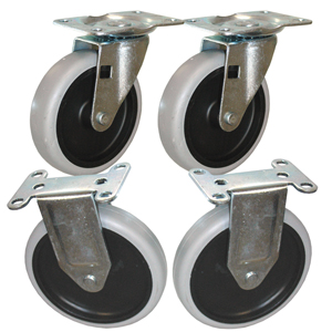 CASTER KIT FOR FLAT SHELF CARTS